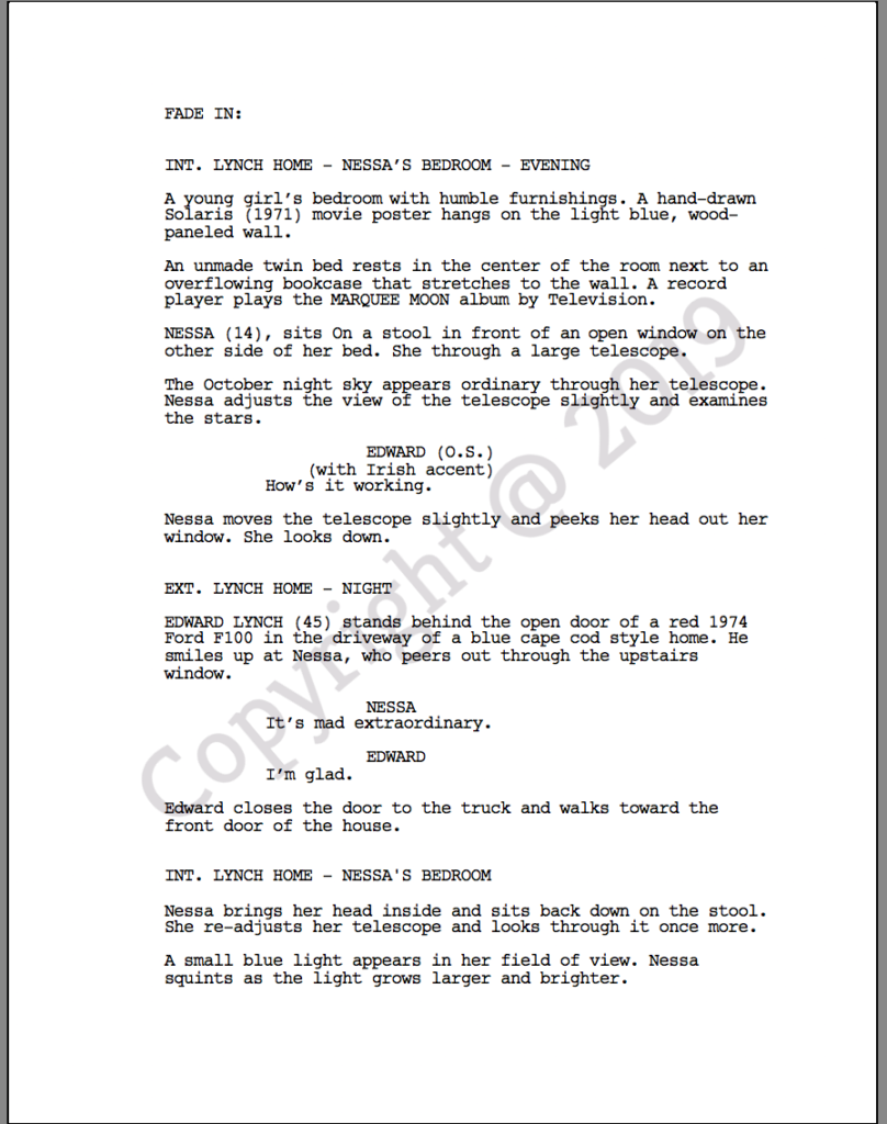 SCREENWRITING – Liz Davis Film & Media PORTFOLIO