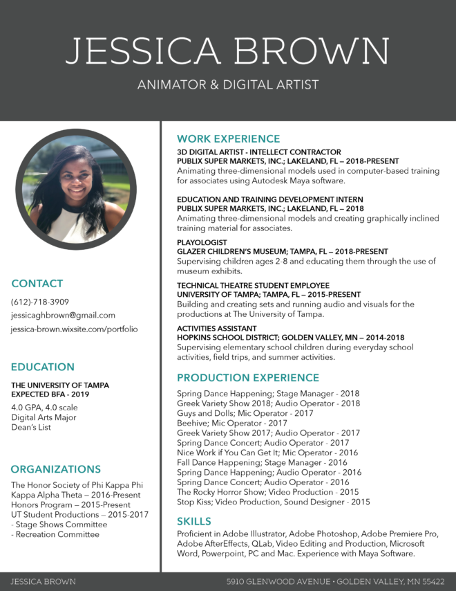 Jessica Brown – Picture Resume – Jessica Brown – Professional Portfolio